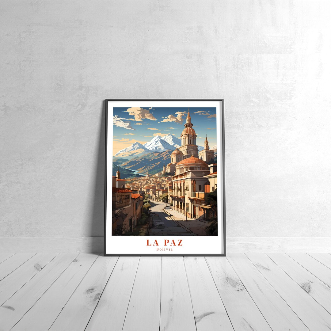 La Paz Vintage Travel Poster Retro Bolivia Art Print Colorful Home ...