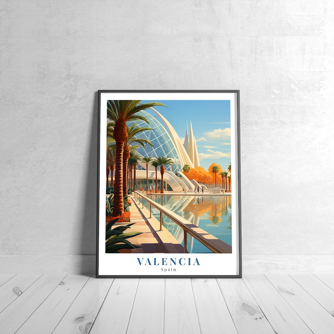 Valencia Vintage Travel Poster Retro Spain Art Print Colorful Home ...