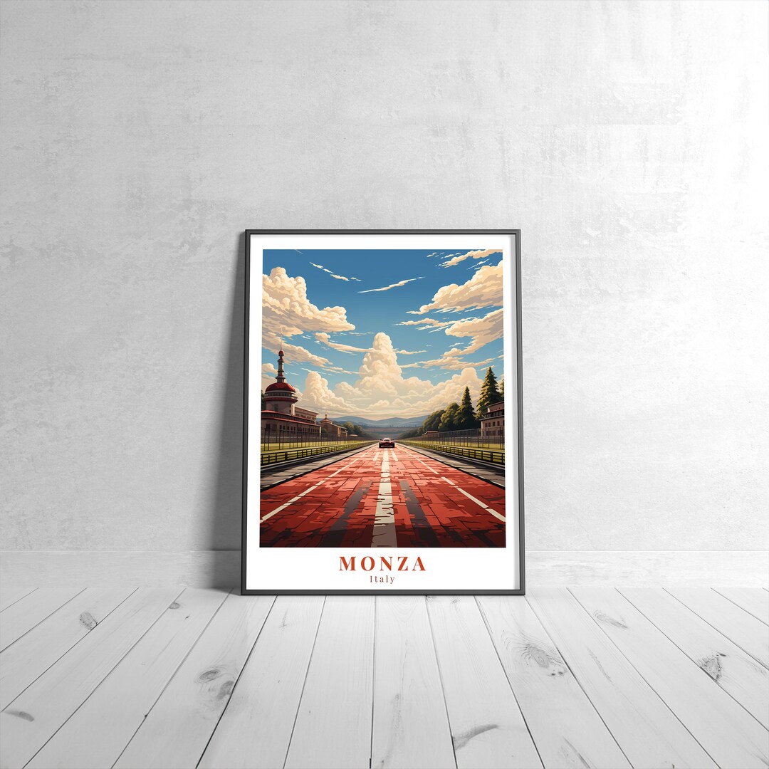 Monza Vintage Travel Poster Retro Italy Art Print Colorful Home Decor ...