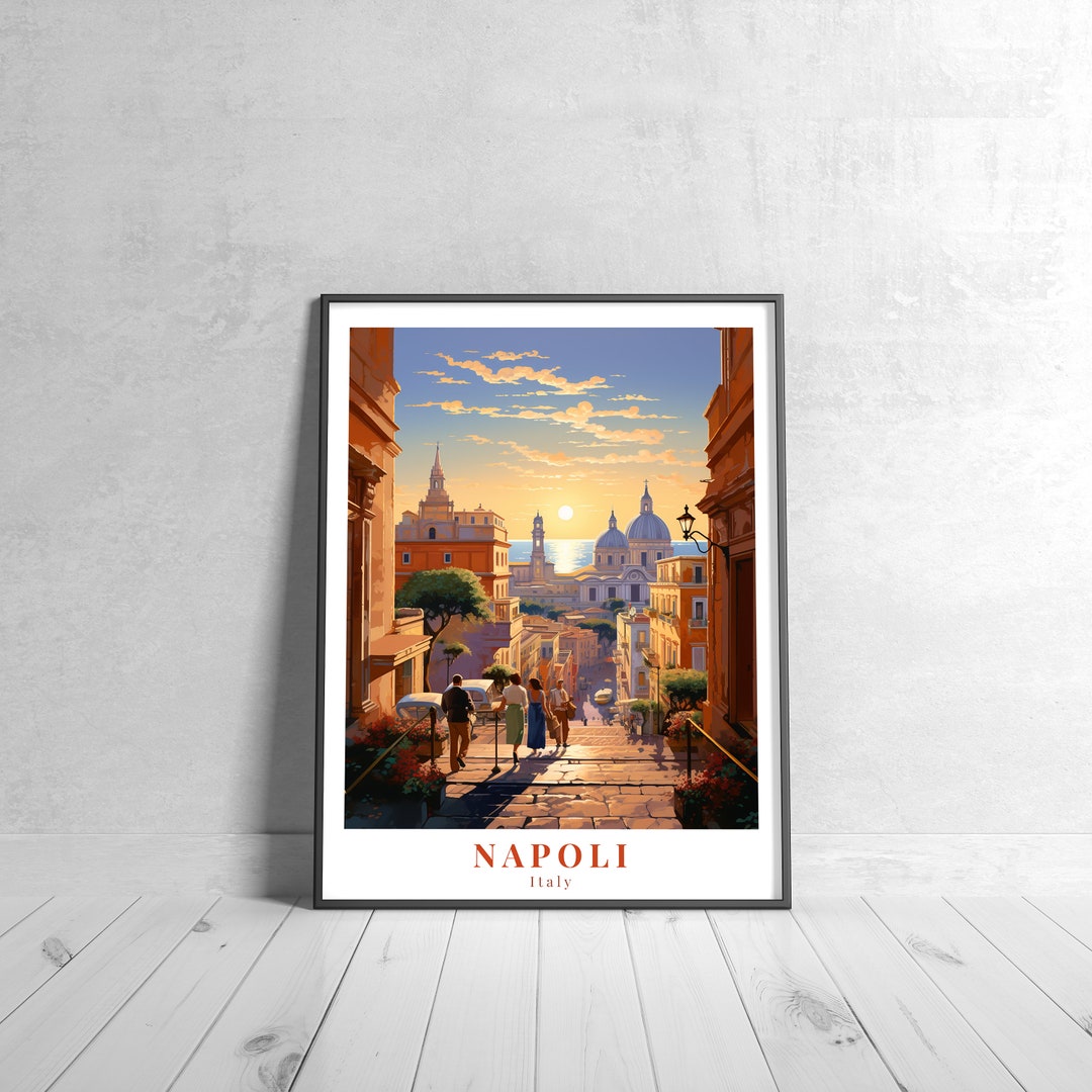 Napoli Vintage Travel Poster Retro Italy Art Print Colorful Home Decor ...