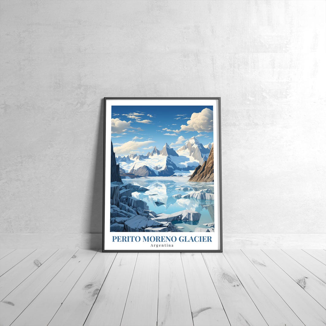 Perito Moreno Glacier Vintage Travel Poster Retro Argentina Art Print ...