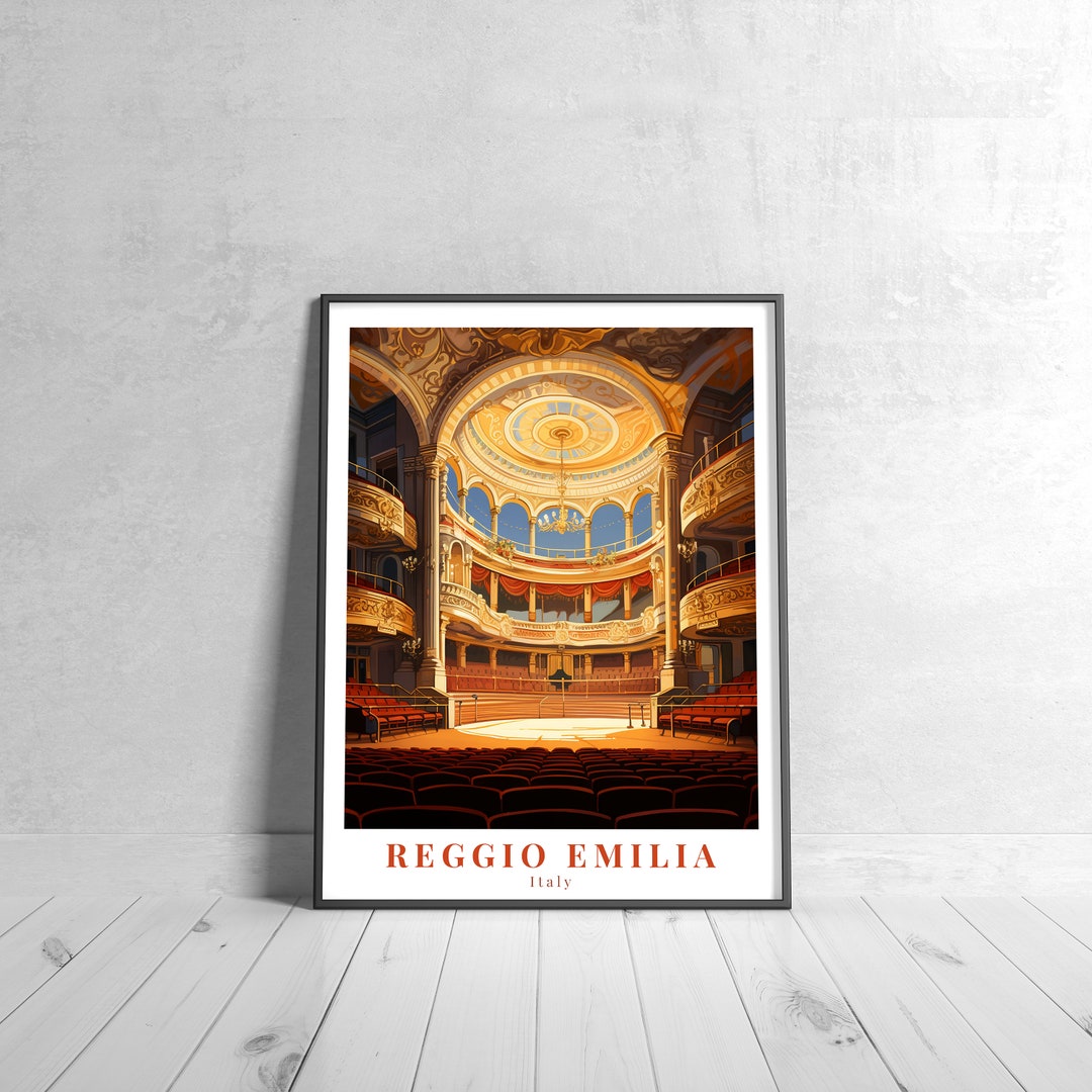 Reggio Emilia Vintage Travel Poster Retro Italy Art Print Colorful Home ...