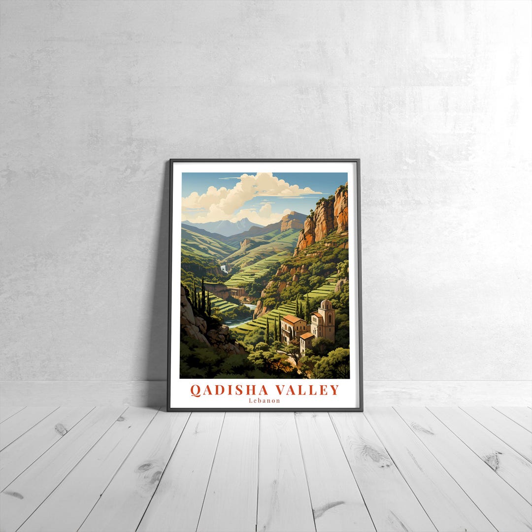 Odisha Valley Vintage Travel Poster Retro Lebanon Art Print Colorful ...