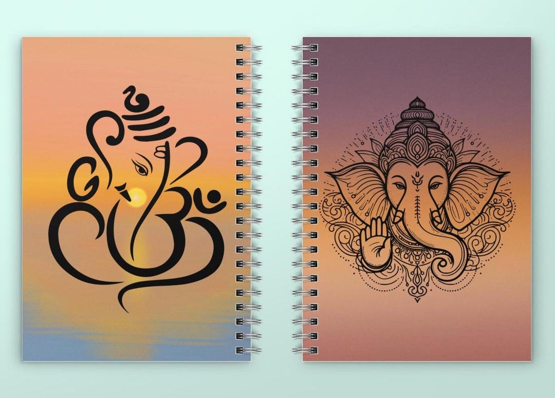 Vintage Ganesha Spiral Notebook Ruled Line, Journal, Diary, Writing Pad ...