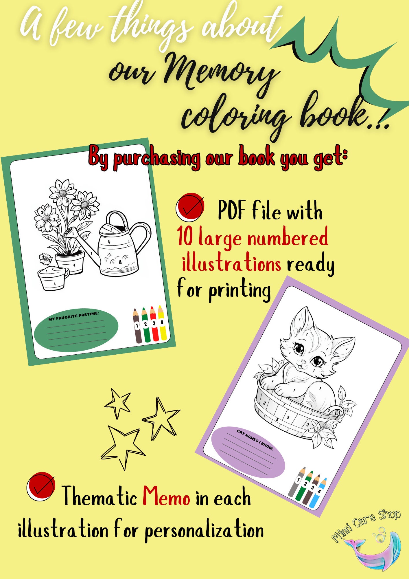 MEMORY COLORING BOOK, Coloring Pages for Adults, for Seniors With ...