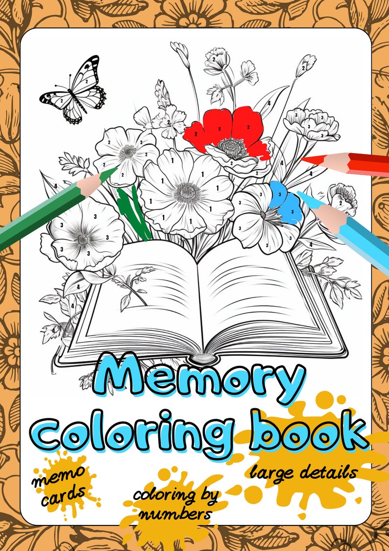 MEMORY COLORING BOOK, Coloring Pages for Adults, for Seniors With ...