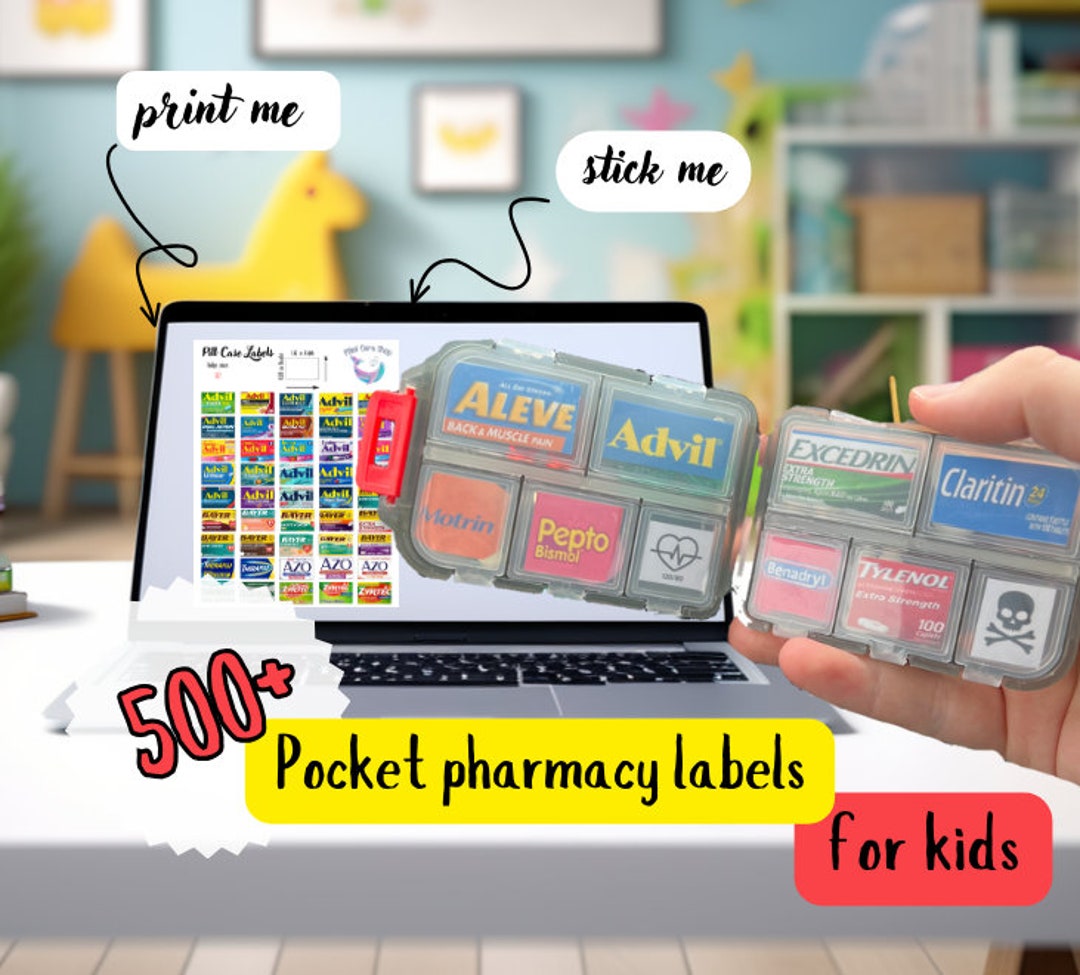 Pediatric Printable Labels to Personalize Kids Pill Box, Largest ...