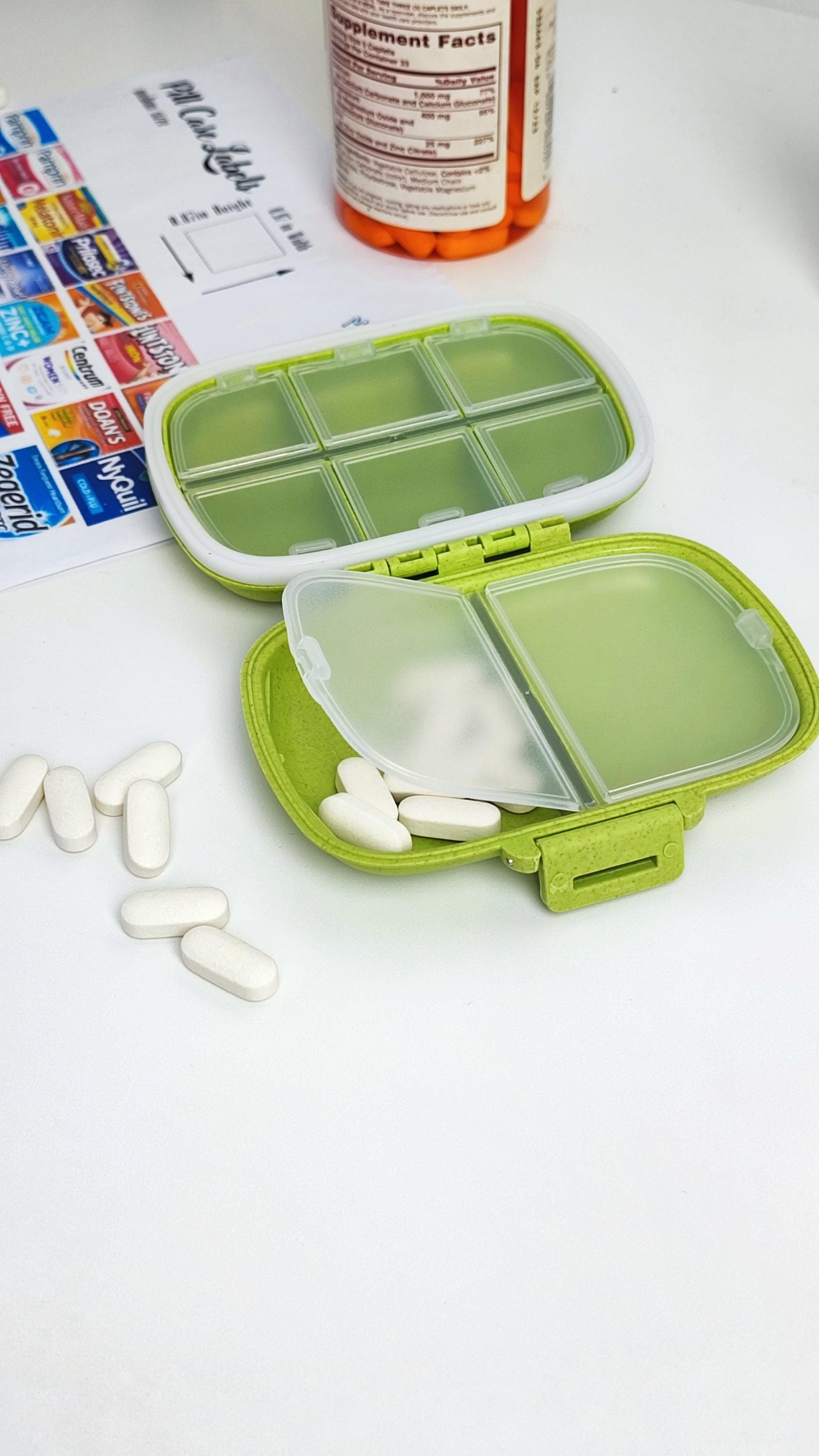 Plastic Pill Box With Separate Compartments, Travel Pill Case for ...