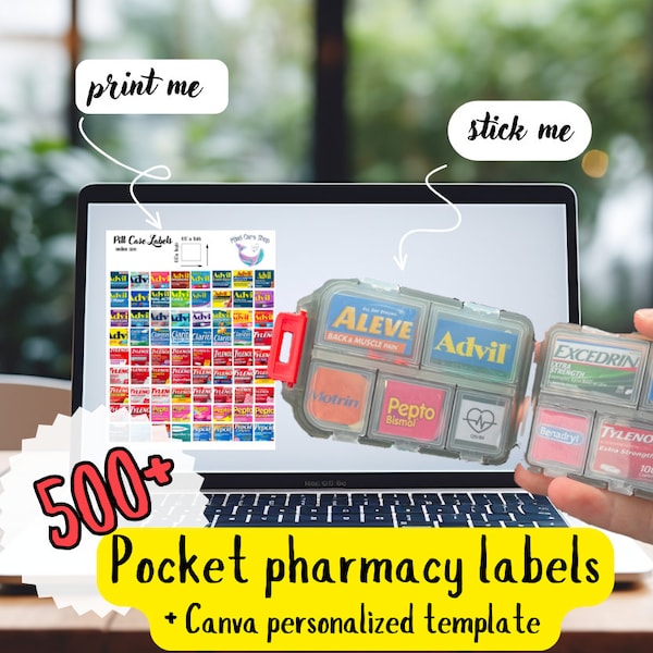 Pill Case Medicine Labels - Etsy