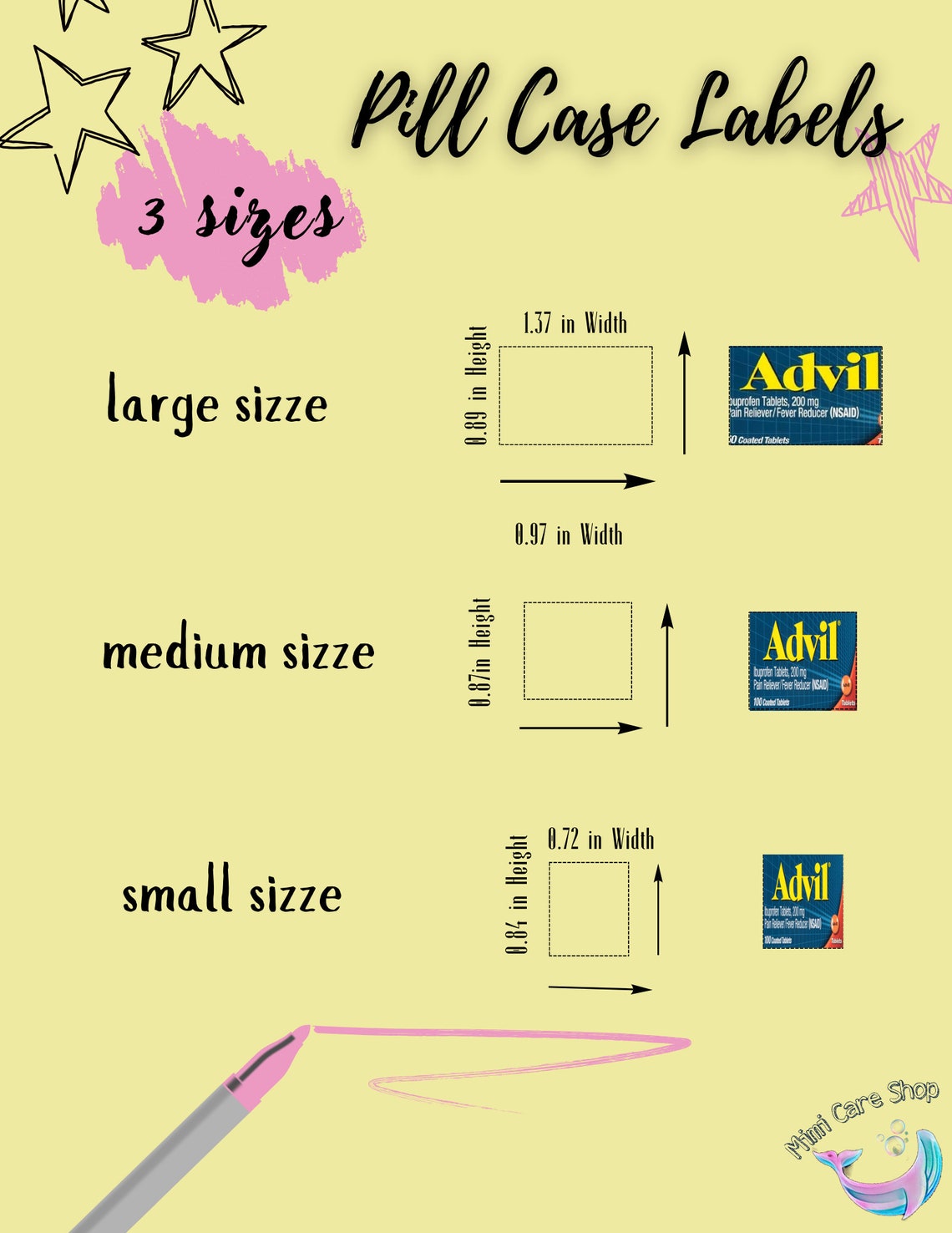 Pharmacy Printable Labels to Personalize Your Pill Box, Custom Medicine ...