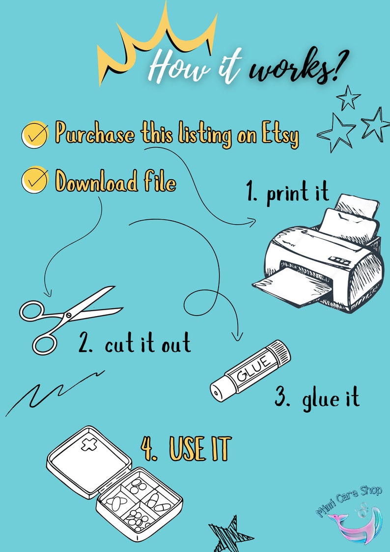 Pharmacy Printable Labels to Personalize Your Pill Box, Custom Medicine ...