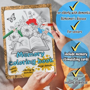 MEMORY COLORING BOOK, Coloring Pages for Adults, for Seniors With ...