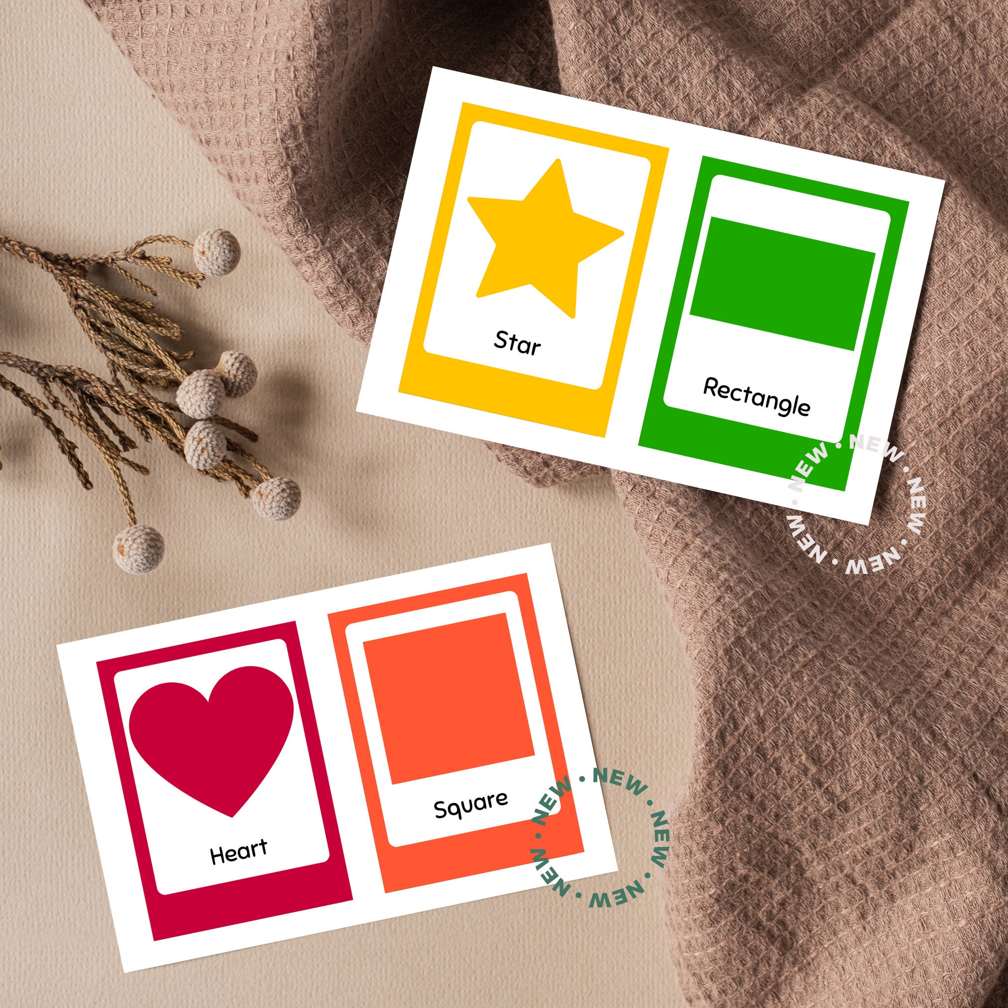 16 Shapes Flash Cards Printable 2D Geometric Shapes 2 FREE - Etsy