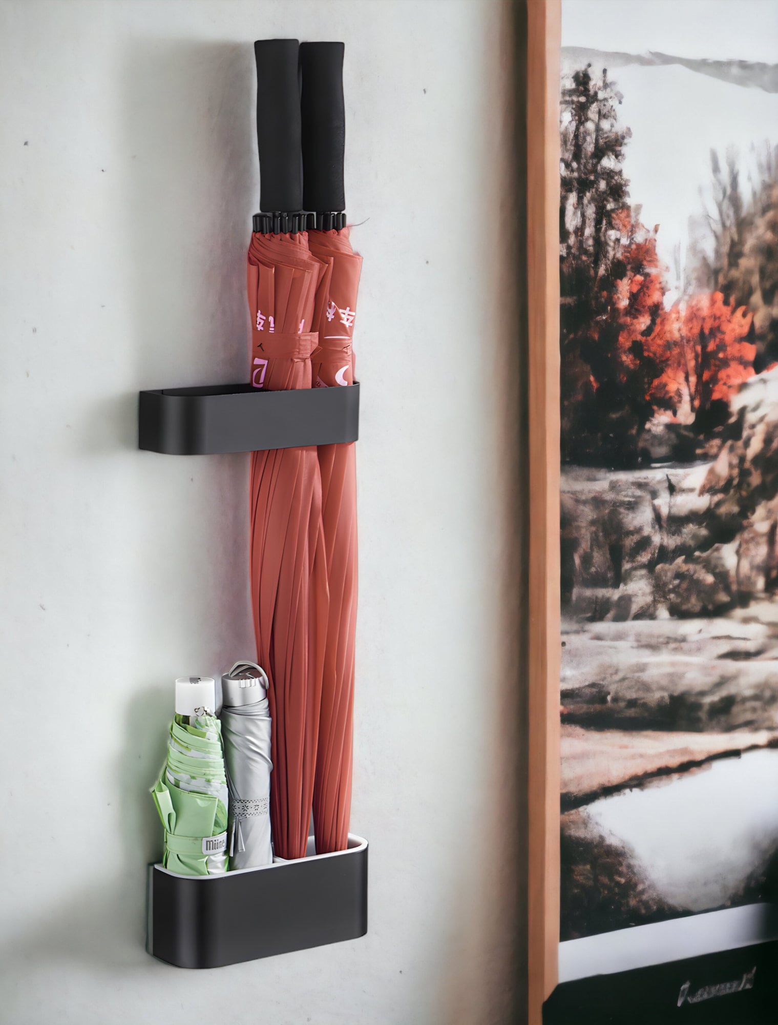 Wall Mounted Umbrella Drain Stand Storage Holder Rack for Entryway ...