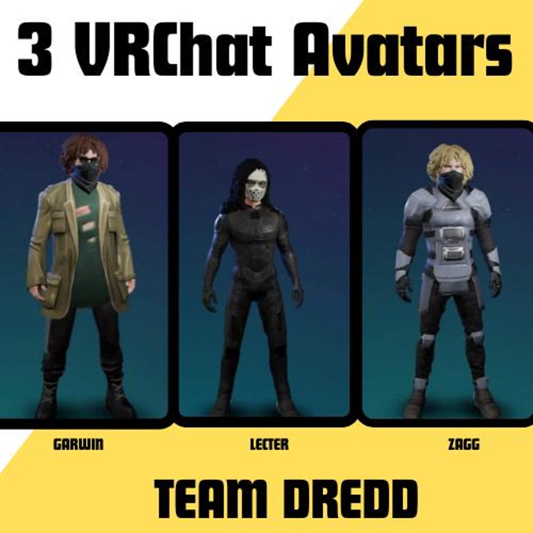 3 VR Chat Avatars - Team Dredd - Etsy