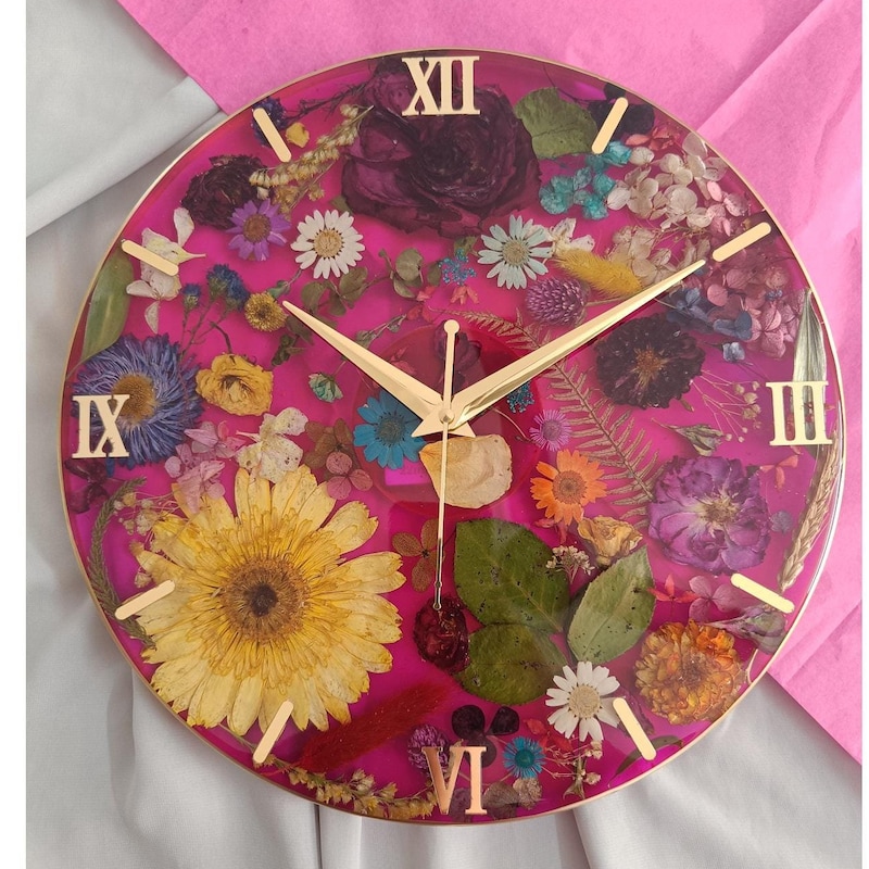 Pink Clock - Etsy