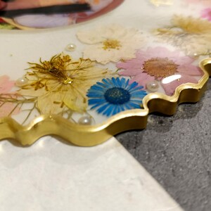 Customizable Resin Photo Frame With Real Flowers in Any Color/ Birthday ...