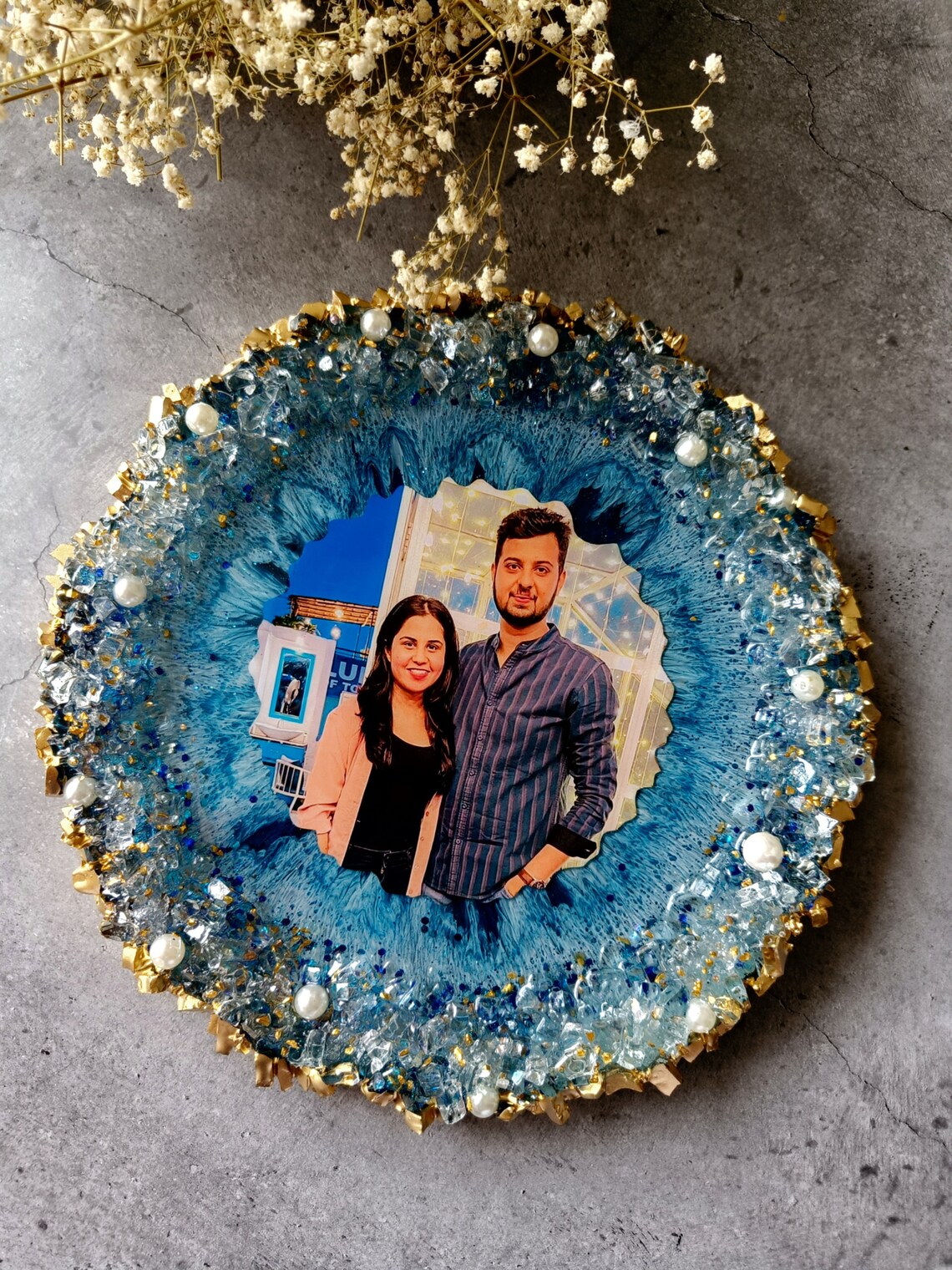 Customizable Crystal Resin Photo Frame in Any Color/ Birthday, Wedding ...