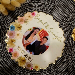 Customizable Resin Photo Frame With Real Flowers in Any Color/ Birthday ...