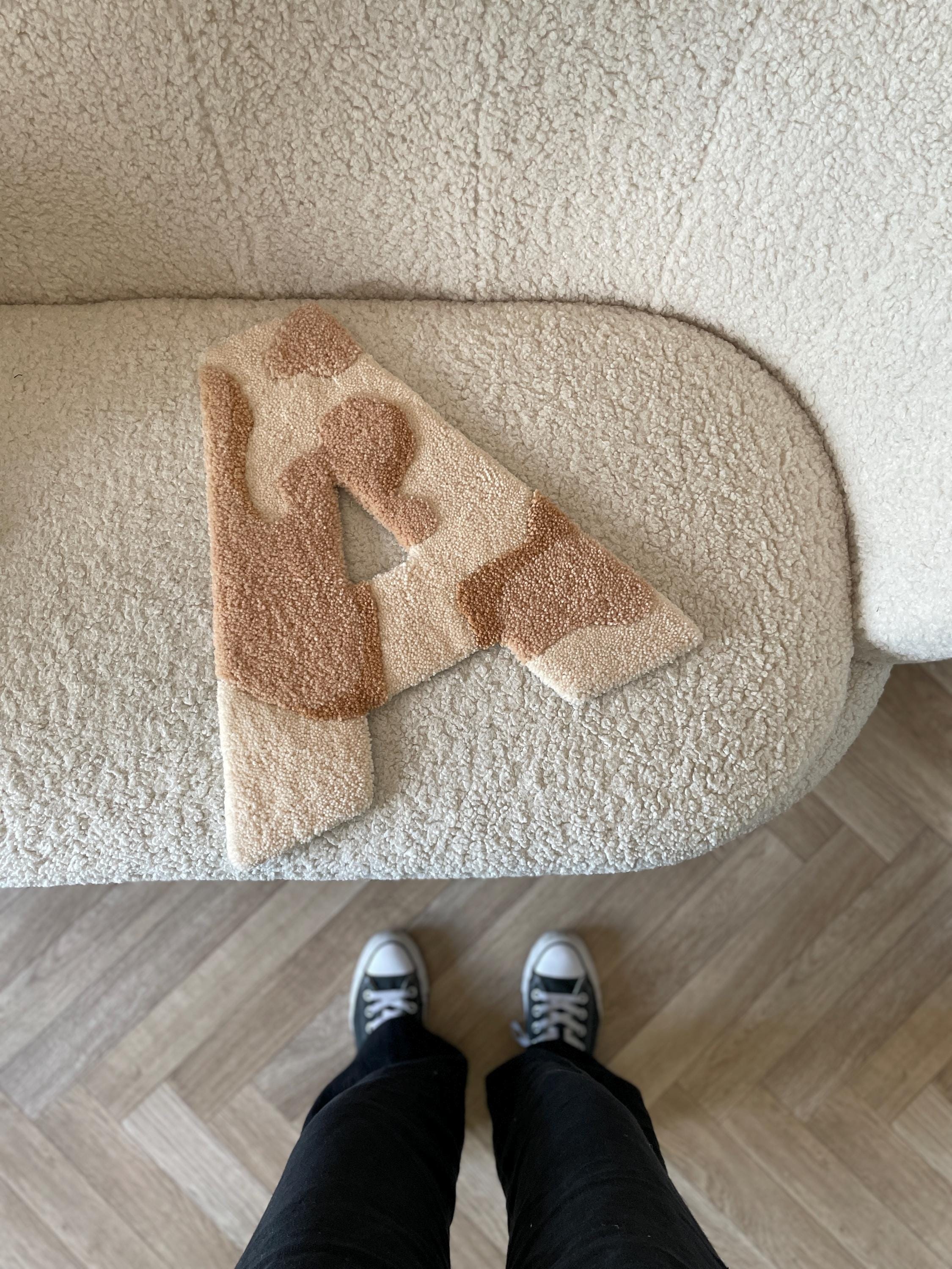 Handmade Tufted Beige Wall Hanging Letter - Etsy