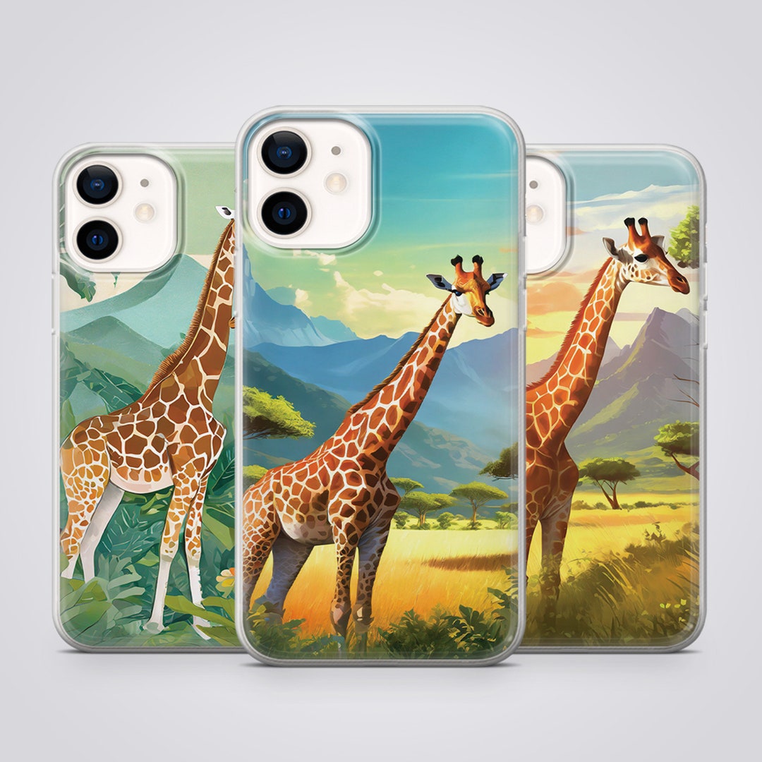 Giraffe Phone Case Savannah Scenery Cover Fit for iPhone 15 Pro Max, 14 ...
