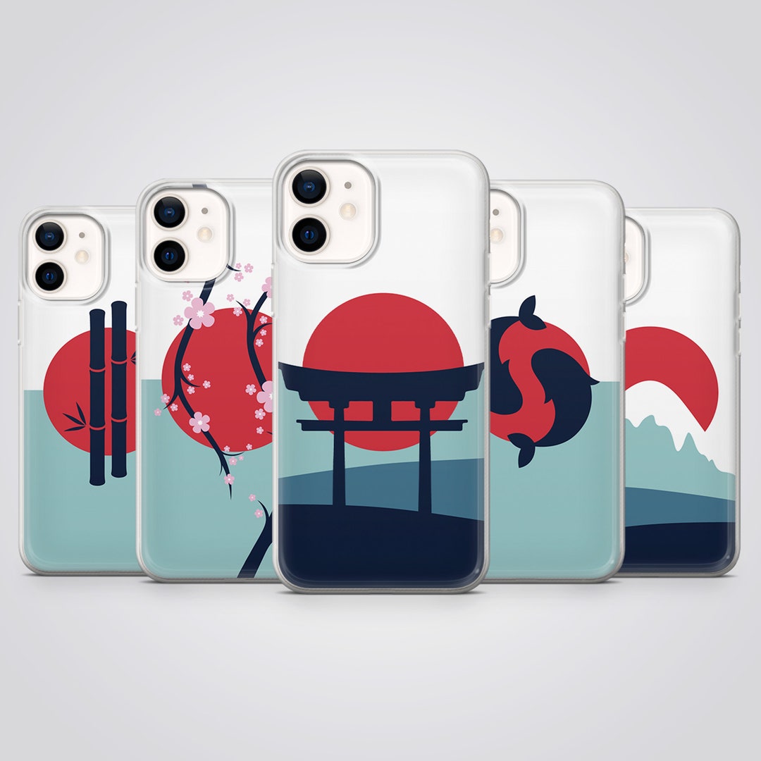 Japanese Phone Case Minimalism Red Sun Cover Fit for iPhone 16 Pro Max ...