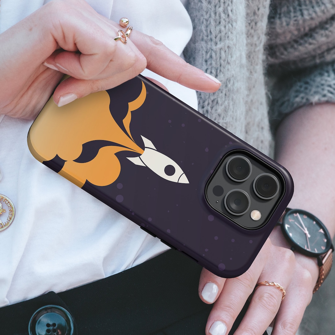 Rocket Phone Case Space Sci-fi TOUGH Cover Fit for iPhone 16 Pro Max, 15 Plus, 14, 13, 12, 11 ...