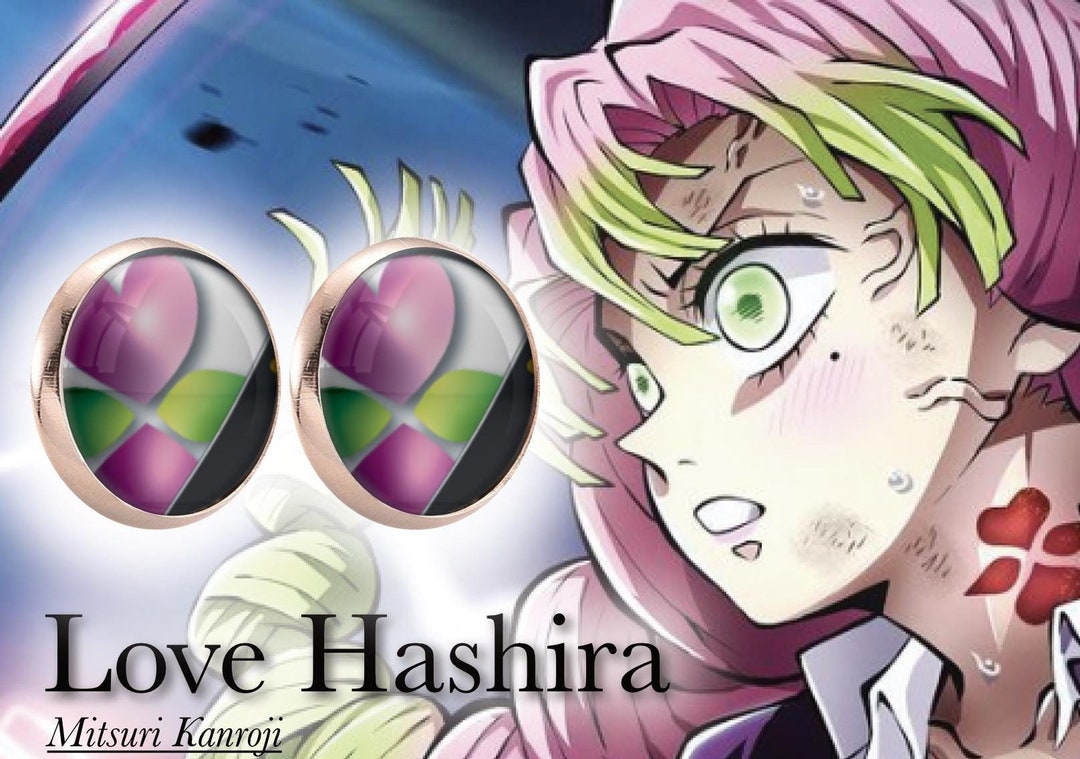 Mitsuri Kanroji Demon Slayer Earrings Hashira Cosplay Hanafuda Earrings ...