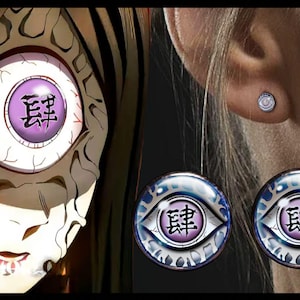 Demon Slayer Earrings Upper Moon Cosplay Hanafuda Earrings Anime Gift ...