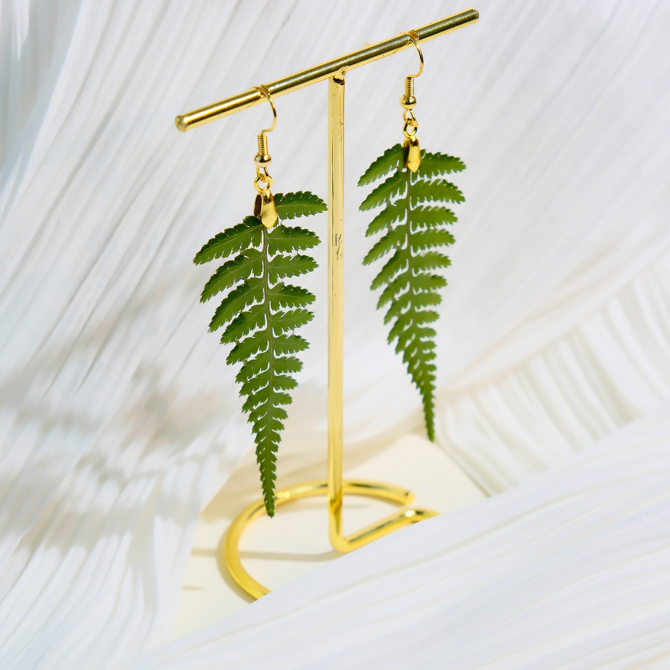 Real Fern Leaves Earrings, Pressed Leaves Earrings, Resin Fern Leaf ...