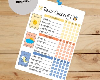 Kids Daily School Checklist, Responsibility Chart, to Do List, Editable ...