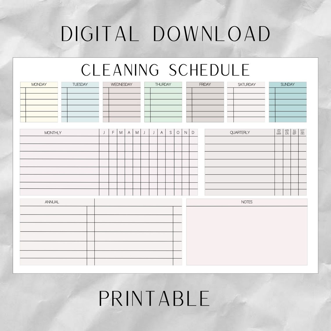 Editable Cleaning Schedule - Cleaning Planner Printable - Cleaning ...