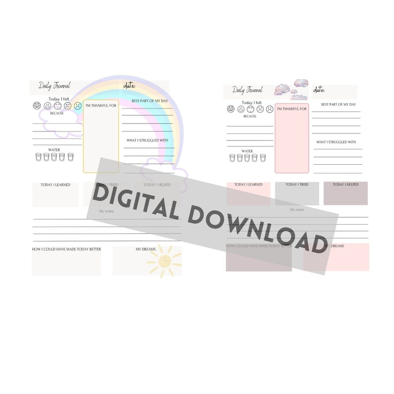 Kids Daily Journal | Printable Kids Journal | DIY Journal Pages | Diary ...