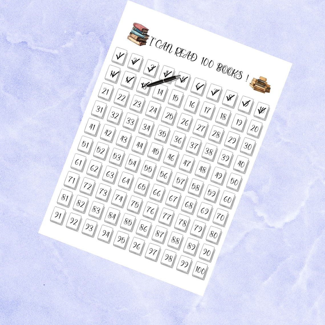 Printable Reading Chart Kids Reading Log Tracker 50 100 - Etsy