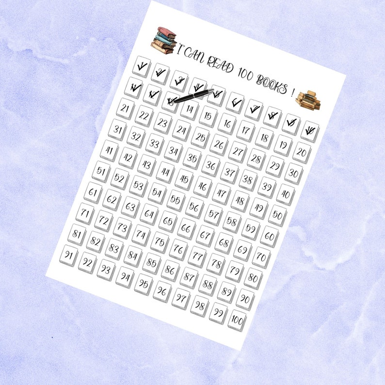 Printable Reading Chart Kids, Reading Log Tracker 50 100 Books, Book ...