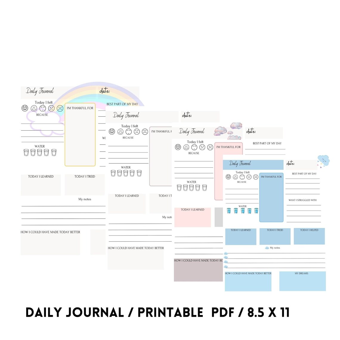Kids Daily Journal | Printable Kids Journal | DIY Journal Pages | Diary ...