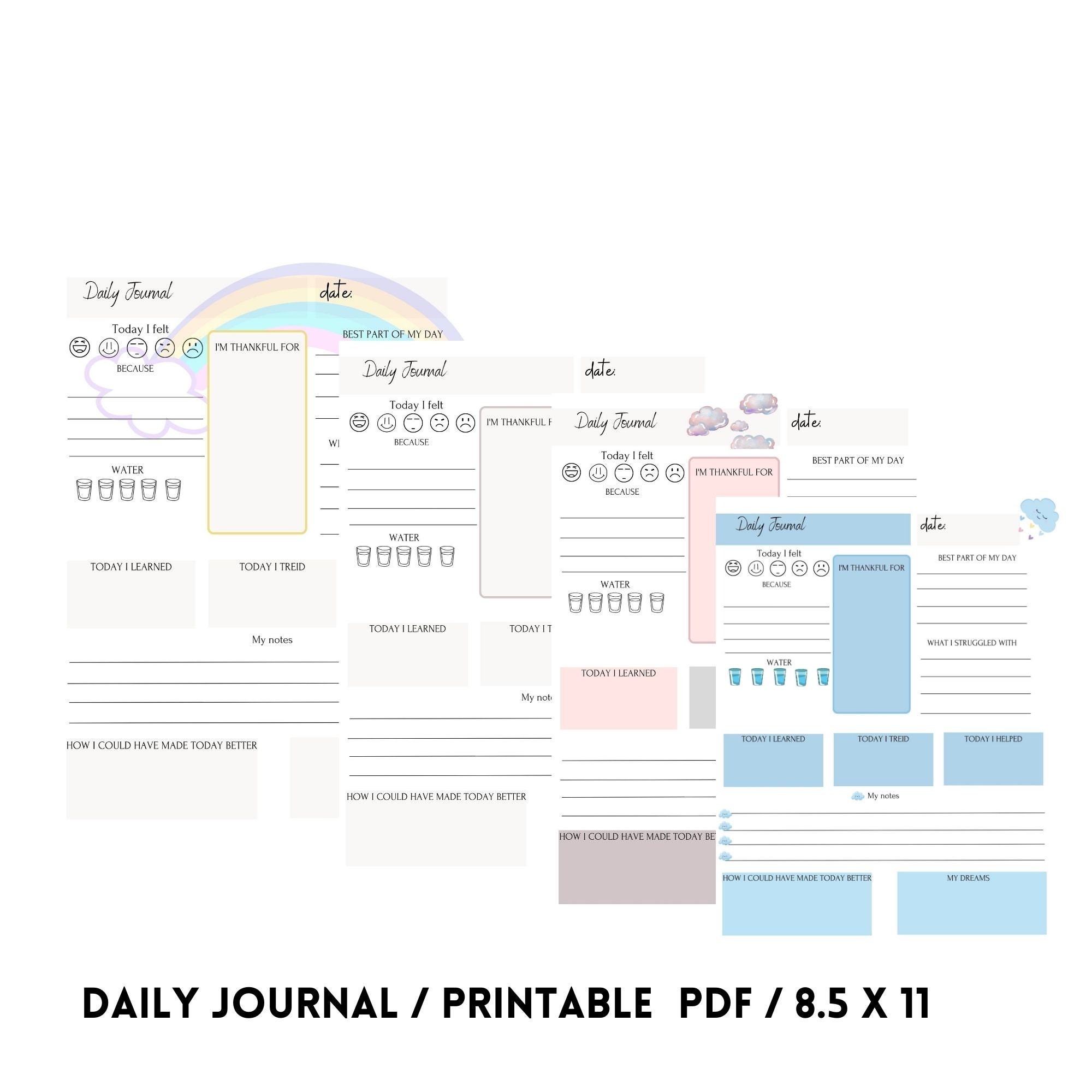 Kids Daily Journal | Printable Kids Journal | DIY Journal Pages | Diary ...