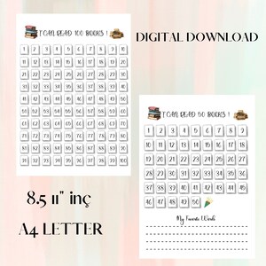 Printable Reading Chart Kids, Reading Log Tracker 50 100 Books, Book ...