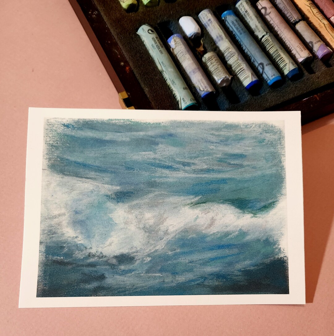 Pastel Blue Sea Map and Illustration - Etsy