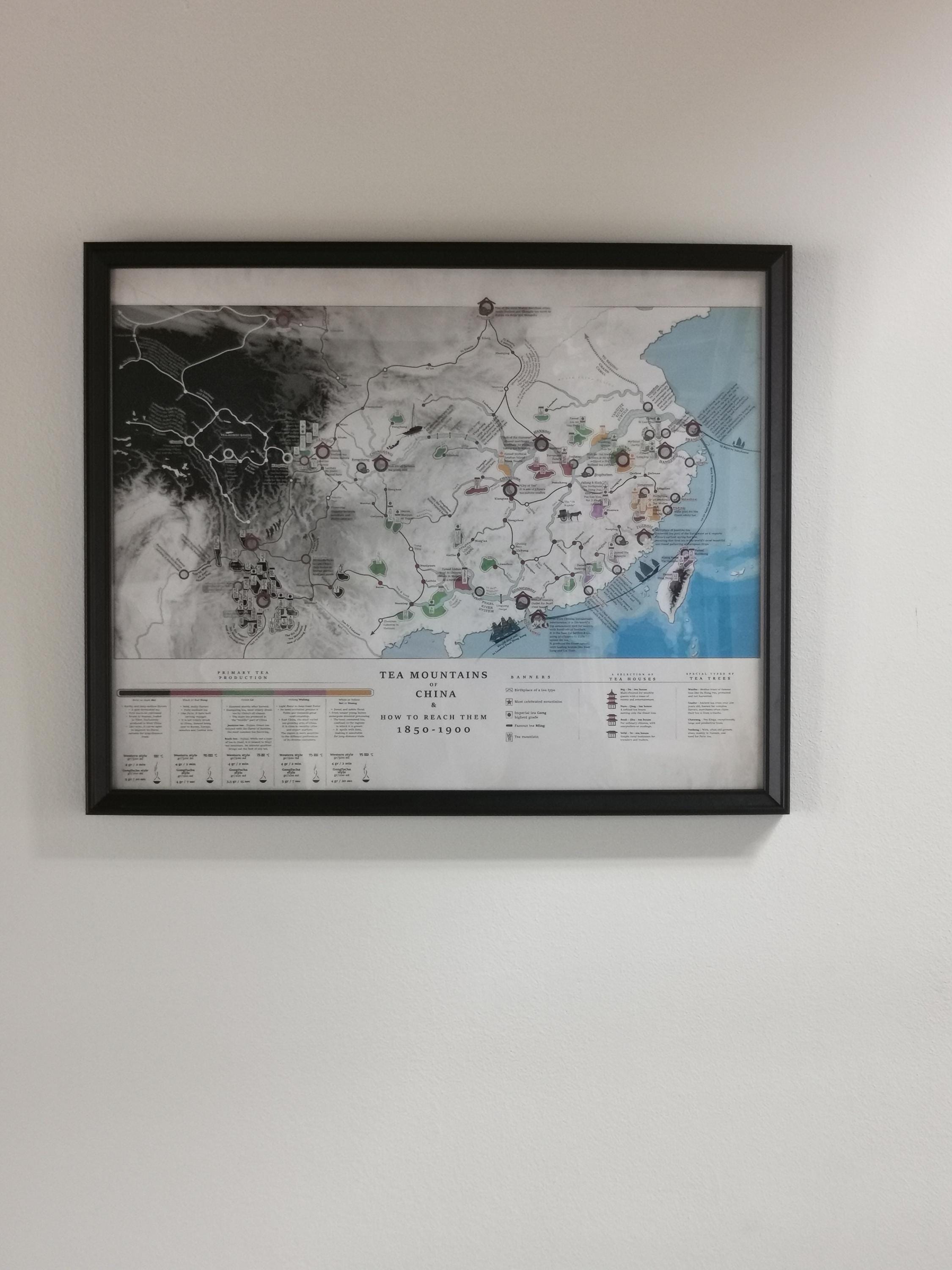 Map of Chinese Tea Mountains and Historical Trade Routes 500x400 Mm - Etsy