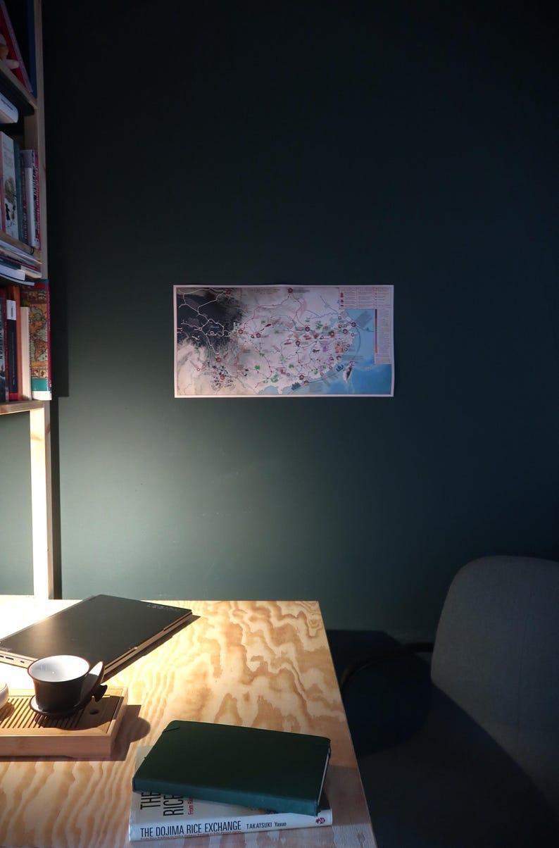 Map of Chinese Tea Mountains and Historical Trade Routes - Etsy