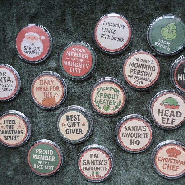 Christmas Badges - Etsy UK