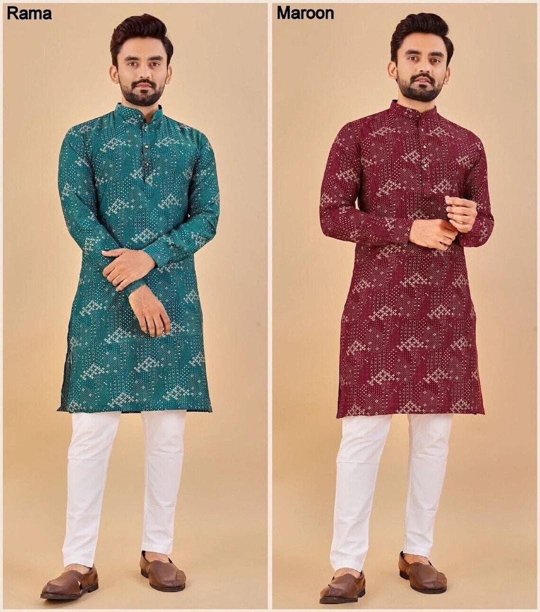 Indian Traditional Kurta Men's Bollywood Ethnic Wedding Special Premium ...