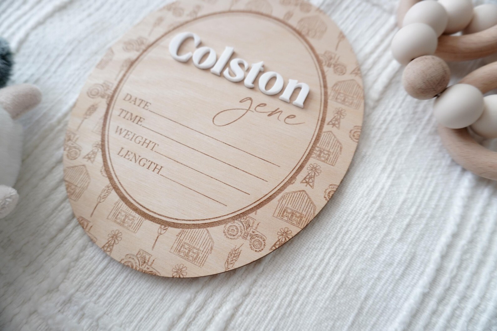 Farm Baby Name Sign, Tractor Nursery Decor, Barn Theme Baby Name Plaque ...