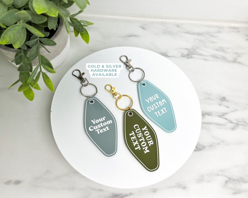 Personalized Motel Keychain Custom Text Engraved Perfect - Etsy