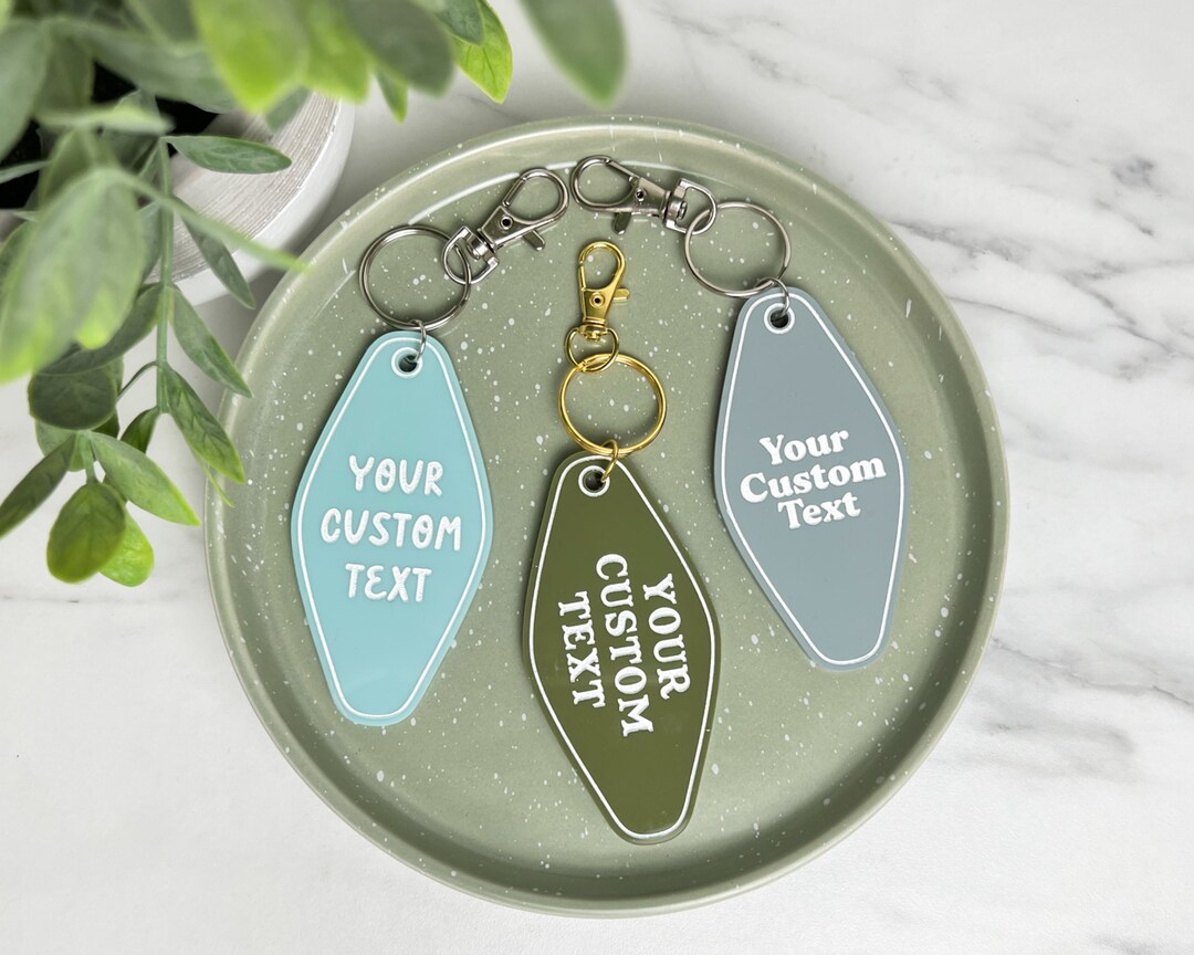 Personalized Motel Keychain Custom Text Engraved Perfect for Gifts ...