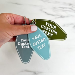 Personalized Motel Keychain Custom Text Engraved Perfect for Gifts ...