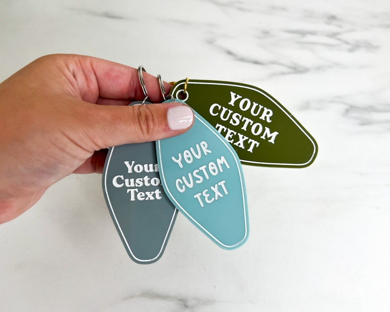 Personalized Motel Keychain Custom Text Engraved Perfect - Etsy