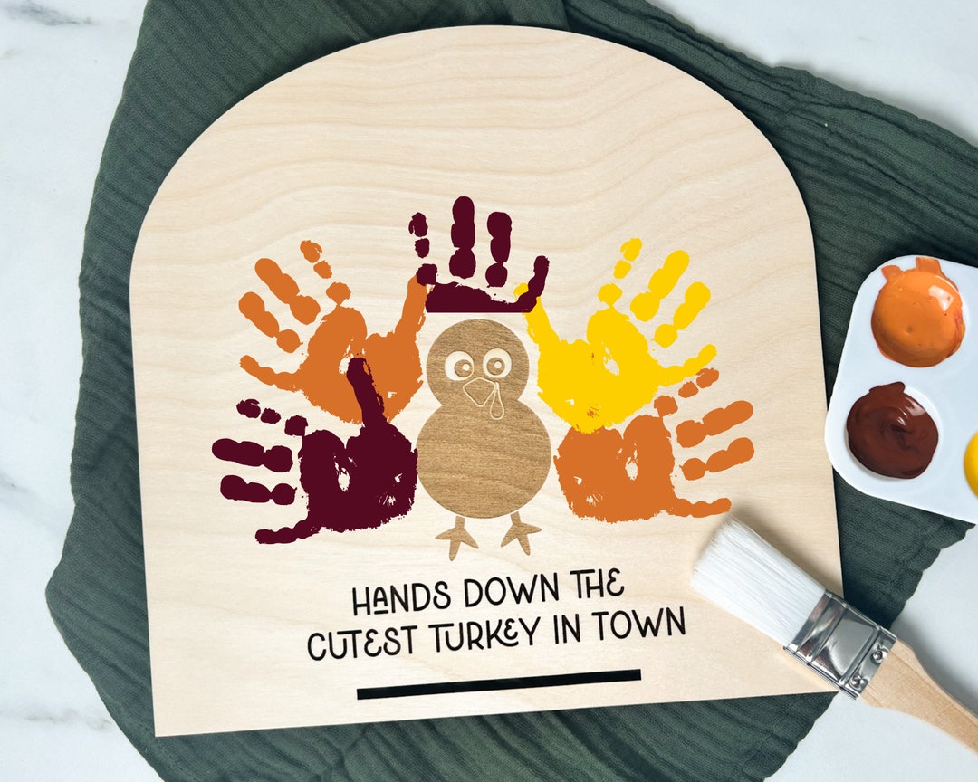 DIY Thanksgiving Handprint Craft, Babys First Thanksgiving Keepsake ...