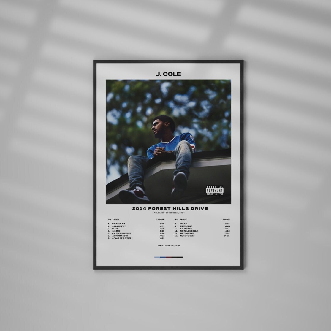 J Cole 2014 Forest Hills Drive Album Poster Print - Etsy